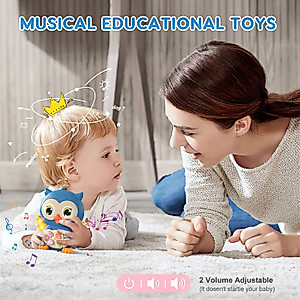 Baby Musical Toys with Music LED Lights Electronic Toys Animal Sounds Toddlers Interactive Learning Early Educational Development Infant Crawling Toys for 6 to 18 Months Boys Girls Birthday Gifts