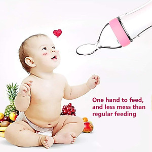 Baby Food Feeder, Fresh Food - 2 Pack Fruit Feeder Pacifier, 6 Different Sized Silicone Pacifiers | Baby Food Dispensing Spoon | Teether Baby Feeding Set | Fresh Frozen Fruit Teething Toy (Pink)