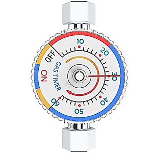 Gas Safety Timer Automatic Shut Off Valve Non-Electric for BBQ Grill & Kitchen Fireplace Natural Gas Propane Stop Device 1/2'' NPT Indoor Outdoor