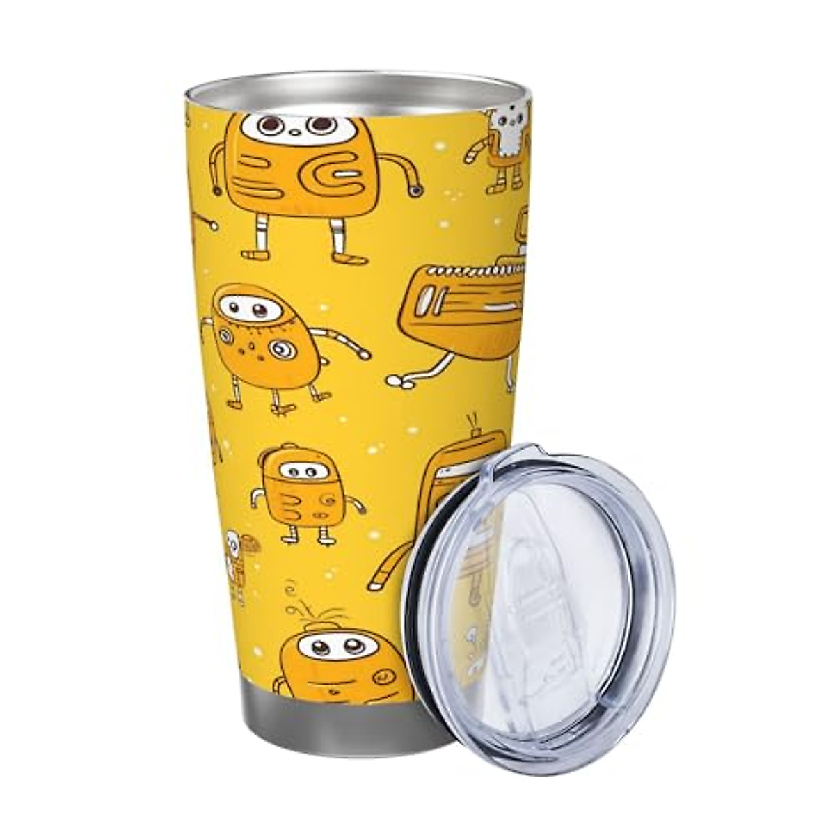 AYCZN Cute Excavator 20 OZ Tumbler Stainless Steel Travel Coffee Mug, Cartoon Insulated Water Bottle with Lid and Straws Leakproof Thermal Cup
