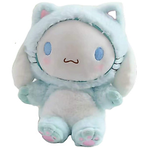 25cm Cartoon Plush Doll Soft Stuffed Plush Doll My Melody Cinnamon Cute Anime Plush Toy Melody Plush Doll Cute Skin-Friendly Soft Doll Doll Adult Children's Toy Girl Gift Blue White