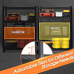 WAREYEASY Garage Storage Shelves 2500LBS Heavy Duty Garage Shelving, Adjustable Metal Shelving Unit, Storage Shelves for Garage, Basement, Kitchen, 39.8" W x 17.7" D x 72" H, 5-Tier