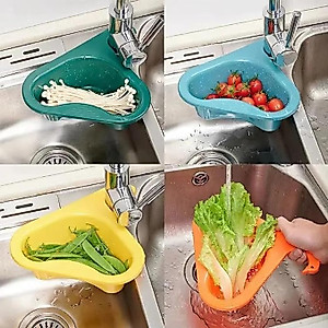4 Pack Kitchen Sink Drain Basket Swan Drain Rack, Multifunctional Kitchen Triangular Sink Filter Swan Drain Basket for Kitchen Sink Hangs on Faucet Fits All Sink