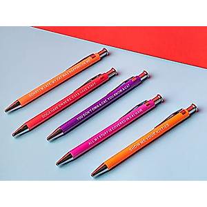 MilkToast Brands Funny Cat People Pens, A snarky gag gift for pet owners or coworkers, Black pens, CP101