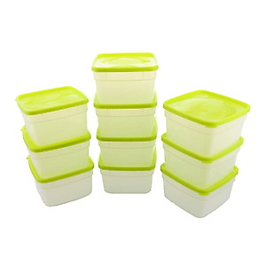 Arrow Home Products 1 Pint Freezer Containers for Food Storage, 10 Pack with Lids - USA Made Reusable Plastic Food Storage Containers - Prep, Store and Freeze - BPA Free, Dishwasher Safe