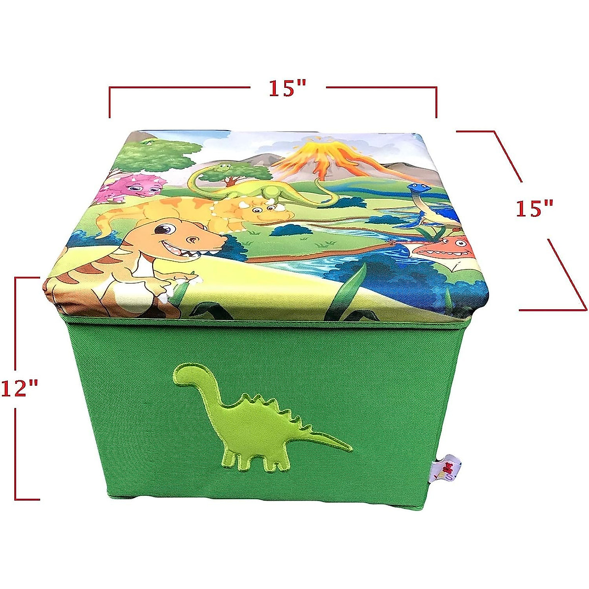 Toy Chest for Boys, Storage Bins for Toys, Toy Box for Boys, Kids Toy Storage Bins, Sturdy & Foldable, Removable Divider, Dinosaur Storage Containers for Playroom, Bedroom, Home, Dinosaur Pattern