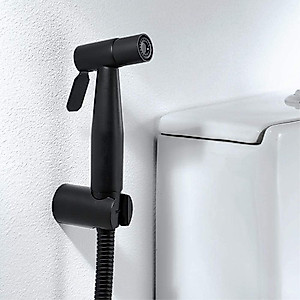 YYXCXXIZ Bidet Hand Held Bidet Sprayer Stainless Steel Spraye Bidet Shower Head with Hose and Bracket Holder - Black Toilet Spray Gun Set Stainless Steel Women's wash Faucet 1.5 Meter Stainless Steel