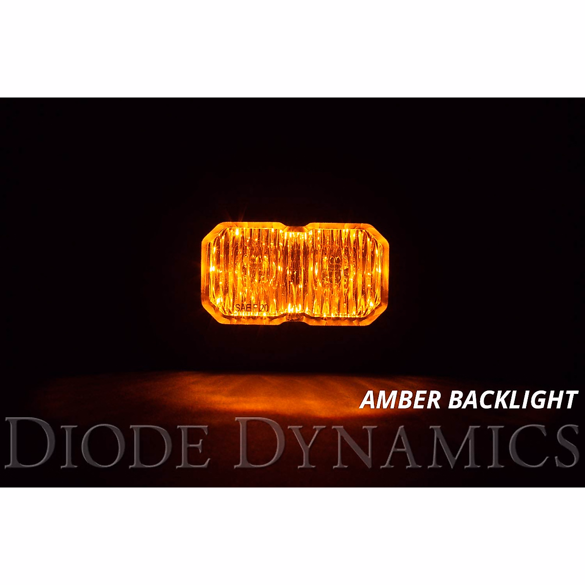 Diode Dynamics Stage Series 2in SAE Yellow Pro Standard LED Pod (pair), Driving w/Amber Backlight