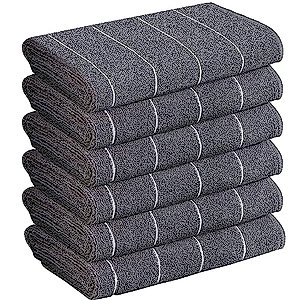 Vnoss 6 Pack Hand Towels – Super Absorbent, Fast Drying, Premium Microfiber Bathroom Towel - Multipurpose for Hotel, Travel, Sports, Spa Hand Towel 16 x 28 Inches - Gray