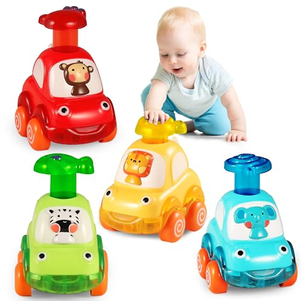 ALASOU Animal Car Baby Toys for 1 2 Year Old Boy|First Birthday Gifts for Toddler Toys Age 1-2|1 2 Year Old Boy Birthday Gift for Infant Toddlers