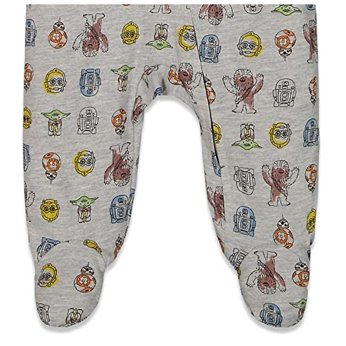 STAR WARS Baby Boys 2 Pack Sleep N' Play Footies Chewbacca Yoda R2-D2 3-6 Months