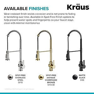 KRAUS Britt Touchless Sensor Commercial Pull-Down Single Handle Kitchen Faucet in Spot Free Antique Champagne Bronze, KSF-1691SFACB