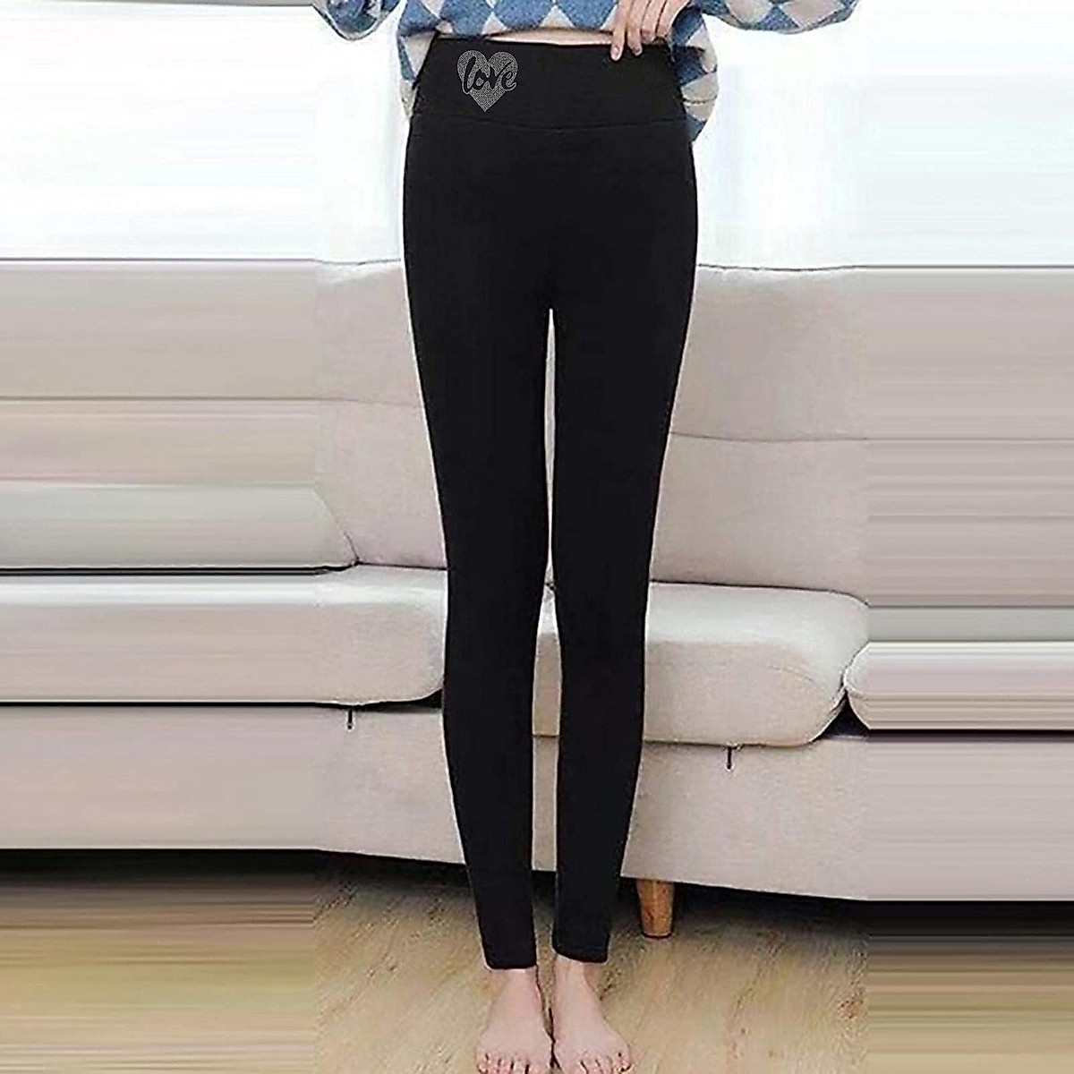 Women's Thermal Running Tights High-Waisted Warm Fleece Lined Plush Workout Leggings Seamless Stretchy Skinny Pants