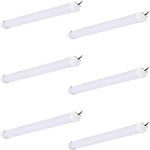 4FT LED Vapor Tight Lights, 40W LED Vapor Proof Light, 5200LM 5000K Commercial LED Workshop Light, IP65 Waterproof for Car Wash, Garage, Walk-in Freezer, 100-277V AC DLC UL Listed (6-Pack)