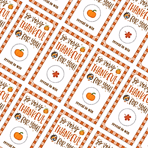 REWIDPARTY Fall Party Scratch Off Game Cards（32 PCS） Thankful for You Scratch Off Cards Thanksgiving Raffle Tickets Drawing Prizes for Family Kids Adults Thanksgiving Dinner Party Games Supplies