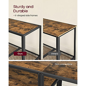 VASAGLE Modern TV Stand for TVs up to 75 Inches, 3-Tier Entertainment Center, Industrial TV Console Table with Open Storage Shelves, for Living Room, Bedroom, Rustic Brown and Black ULTV098B01