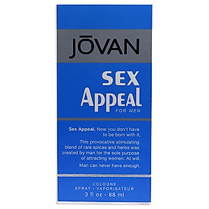 Jovan Sex Appeal for Men Cologne Spray, 3 Fl Oz
