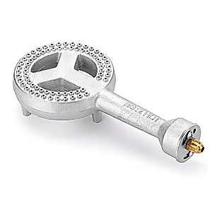 WADEO High Pressure Cast-Iron Round Propane Burner Head with 4FT 20 PSI Adjustable High Pressure Propane Regulator with Hose and Brass Fitting