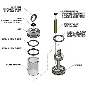TEC-T323-3W Isotope Reactor Fob - Titanium Tritium Lantern - Accepts 3mm x 23mm Tritium Vials - Camping Accessories - Gifts for Men - Glow in the Dark Keychain Accessories - Survival Gear - Cool Stuff