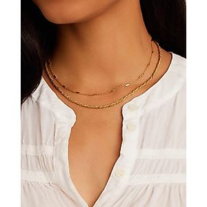 gorjana Women's Tatum Necklace, 18k Gold Plated, Link Bar Chain