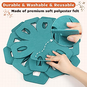 BYKITCHEN Pot Pan Protectors, Set of 6 & 3 Different Sizes, Felt Pot Protectors for Stacking, Cyan Pan Separators Protectors for Stacking and Protecting Your Cookware