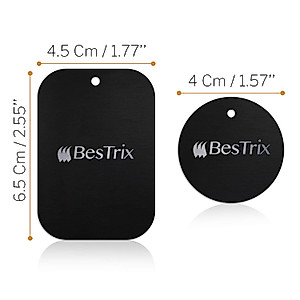 Bestrix Metal Plate for Magnetic Mount with 3M Adhesive (Set of 4) Extra Thin (Gold)