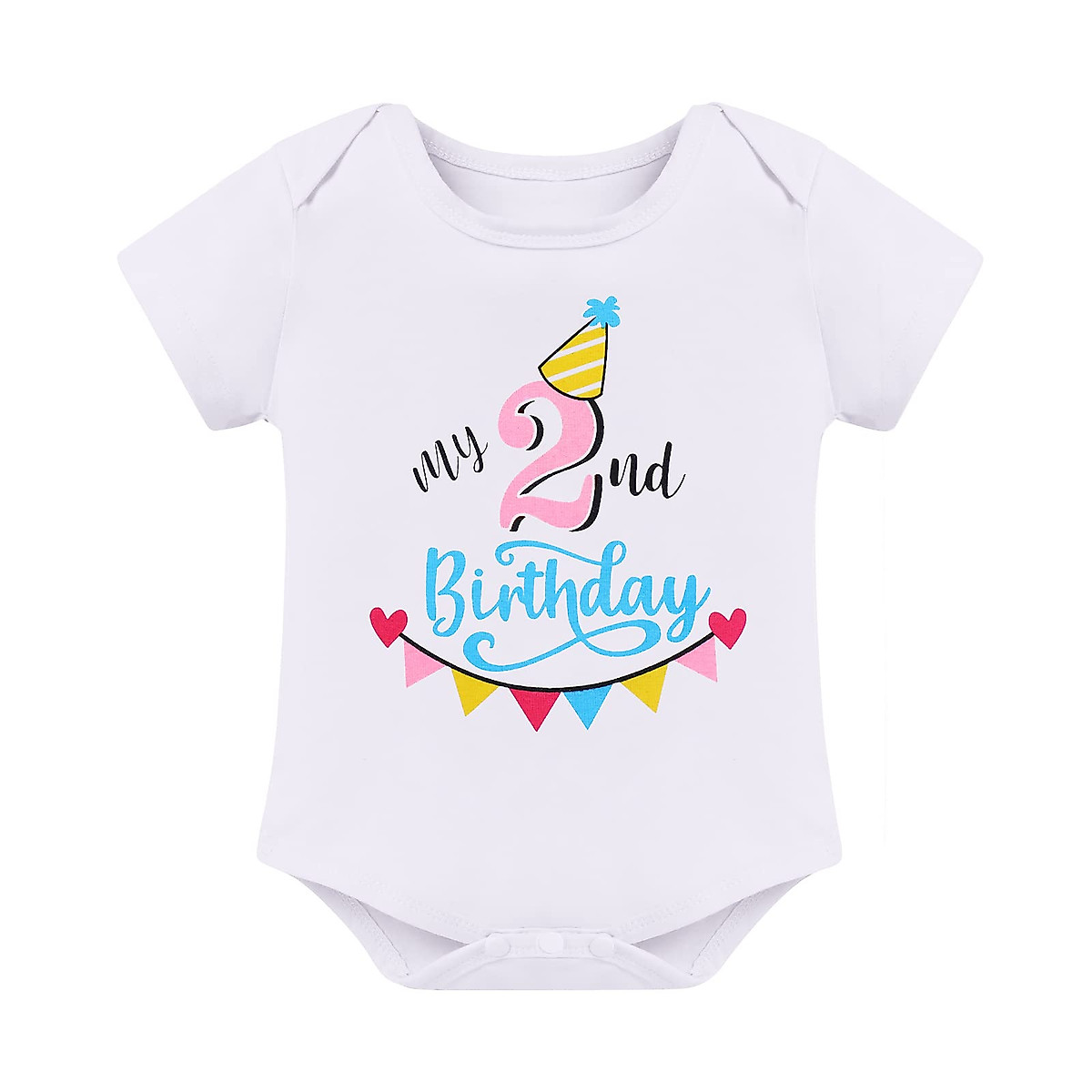 Baby Girl Toddler Kids Rainbow 2nd Birthday Cake Smash Outfit Cotton Short Sleeve Romper Princess Tutu Tulle Skirt Flower Headband 3pcs Two Years Old Party Photo Shooting Summer Clothes Colorful