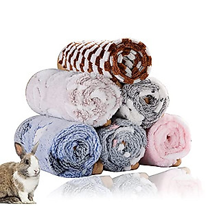 Grddaef Guinea Pig Fleece Blankets 6 Pieces Waterproof & Washable Small Animal Cage Liners Sleep Mat Bedding Pad for Hamster Chinchilla Rabbit Hedgehog (M-24 x 16 Inch)
