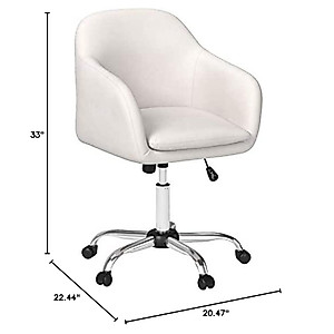 IDS Online Faux Leather Office Desk Swivel Chair, White