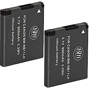 BM 2 Pack of NB-11LH Batteries for Canon PowerShot Elph 110 Elph 130 Elph 135 Elph 140 Elph 150 Elph 160 Elph 170 Elph 180 Elph 190 Elph 320 Elph 340 Elph 350 Elph 360, A4000 SX400 SX410 SX420 Cameras