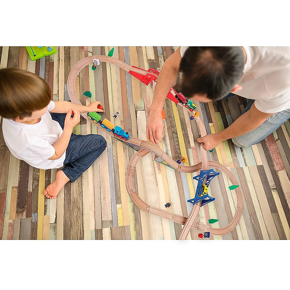 On Track USA Bridge Accessory Train Set: Suspension, Overpass and Arch Bridge Set Compatible with All Major Toy Trains Railway Expansion Accessories, Toy Train Track Accessory