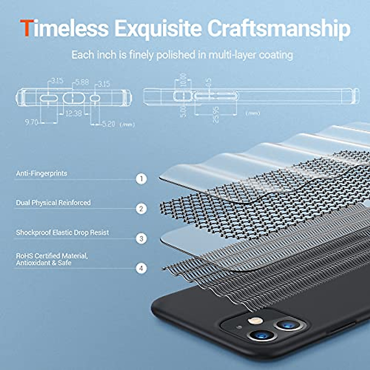 TORRAS Slim Fit iPhone 11 Case 6.1 inch, Hard Plastic PC Ultra-Thin Phone Cover Case with Matte Finish Coating Grip for iPhone 11 Phone Case, Space Black