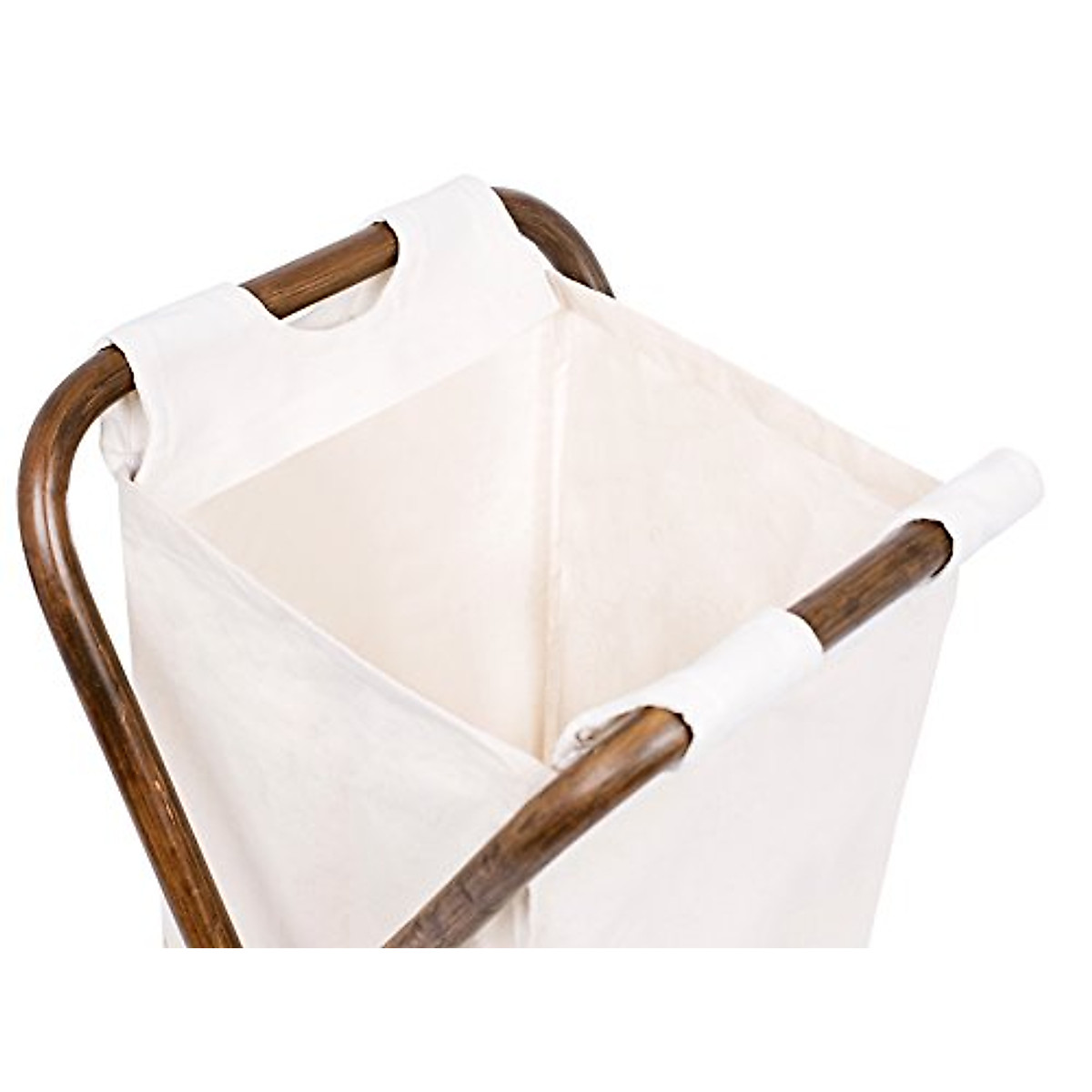 BIRDROCK HOME Single Rattan Laundry Hamper - Machine Washable Canvas Lining - Lightweight and Foldable - Removable Bag - Organizer