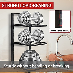 Sakuchi Pots and Pans Organizer for Cabinet, 3 Tiers Heavy-Duty Pot and Pan Rack for Kitchen Organization, Height Adjustable and Space Saving Pot Organizer, Black