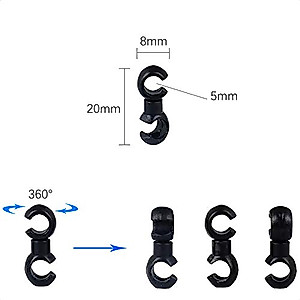 VANICE 20 Pcs Bicycle Brake Cable S Style Clips Buckle Hose Guide Black Cross Line Clip for Road Bike MTB