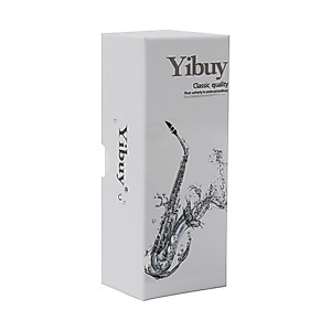Yibuy Gold Plated Brass B-flat Tenor Saxophone Sax Mouthpiece with Cap Ligature 7#