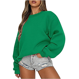 Womens Oversized Sweatshirts Long Sleeve Crew Neck Pullover Sweatshirt Casual Outfits 2023 Fashion Fall Clothes