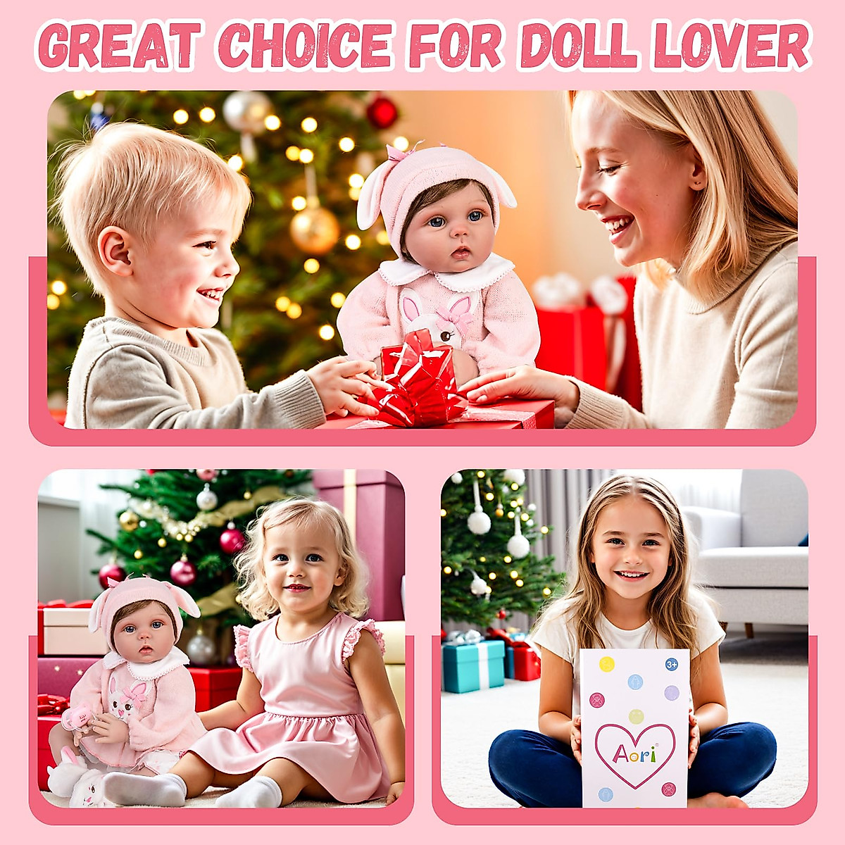 Aori Reborn Baby Dolls - Lifelike Girl Doll, Realistic Newborn Baby Doll with Feeding Toy, Gift Set for Kids 3+