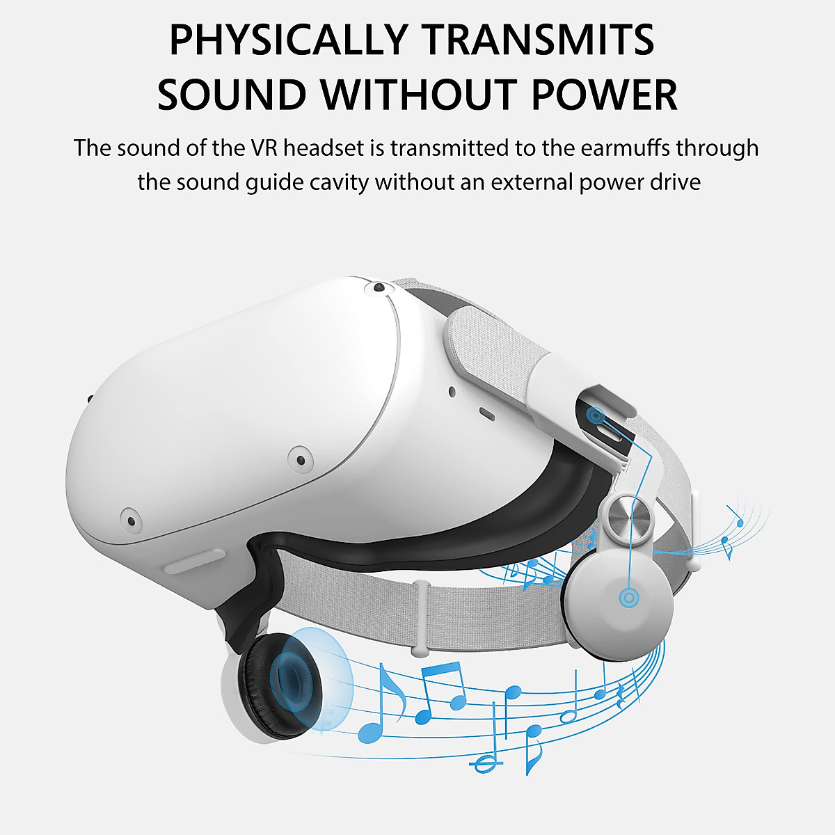 Geekria 1 Pair Ear Protector Enhanced Sound Compatible with Meta Quest 2 VR Headset Sound Collector Earflap Headphone Extension Gaming Accessories (White)