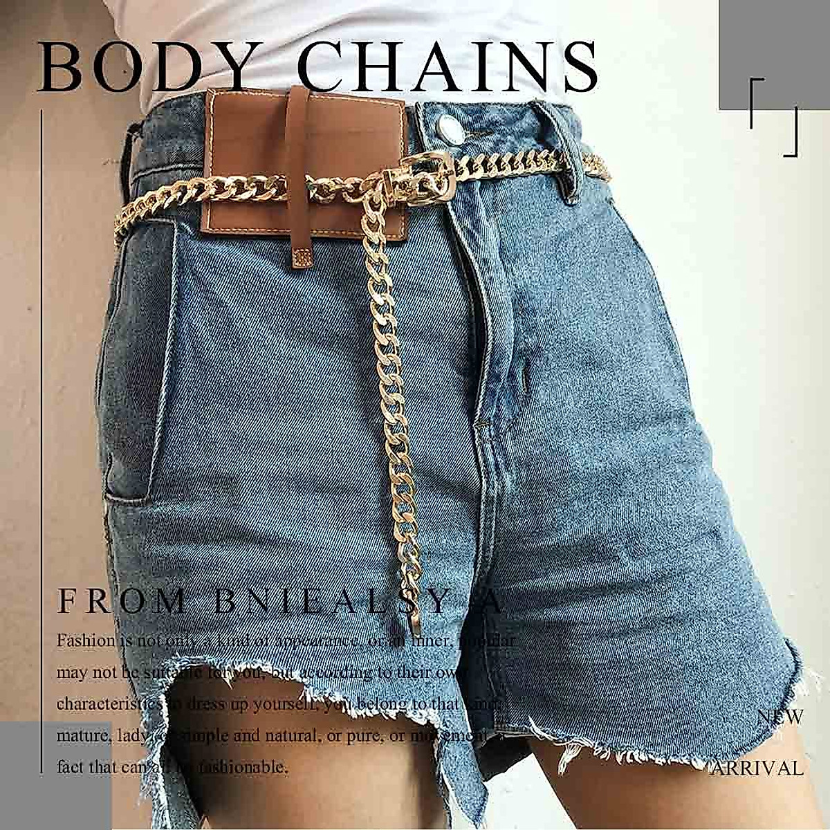 Werhonton Metal Waist Chain Belt Gold Belly Chain Chunky Belt Chain Sexy Body Chains Jewelry Accessories for Women and Girls