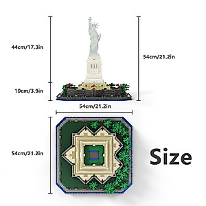 VONADO Base for Architectural Statue of Liberty Building Blocks, MOC 49317 Model Building Bricks Kit Stand for Gifts, Building Set Toy for Party Birthday and Holiday(2677Pieces)