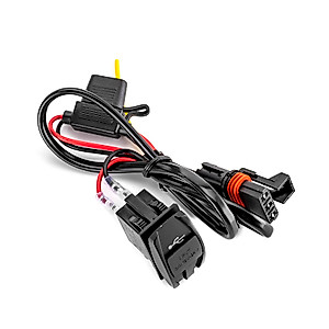 WeiSen Plug & Play Dual USB 4.2A Charger, Rocker Switch Style 18 AWG 12V/24V Fast Charge with Pulse Power Bar Plug Connector Compatible with Polaris RZR Ranger General Pulse Bus Bar