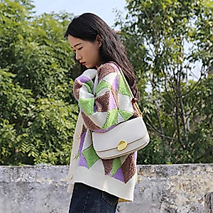 E&E&E Shoulder Bags for Women PU Retro Bag Tote Handbag Hobo Handbag Fashionable for Women with 2 Removable Strap Mini Flap Crossbody Bag Purse