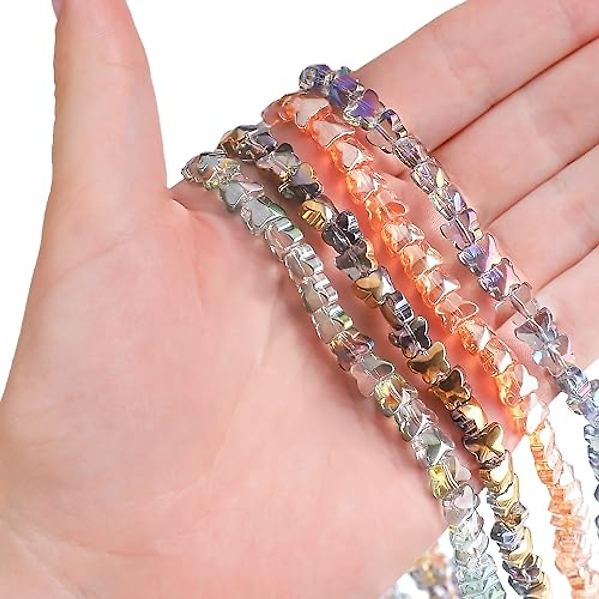 Rired 27 Butterfly Beads Charms for Jewelry Making, 200pcs 8mm(0.32") Small Glass Beads for Crafts, Colorful Cute Spacer Pony Beads for Bracelet Charms, Necklace, Earring, Head Jewelry…