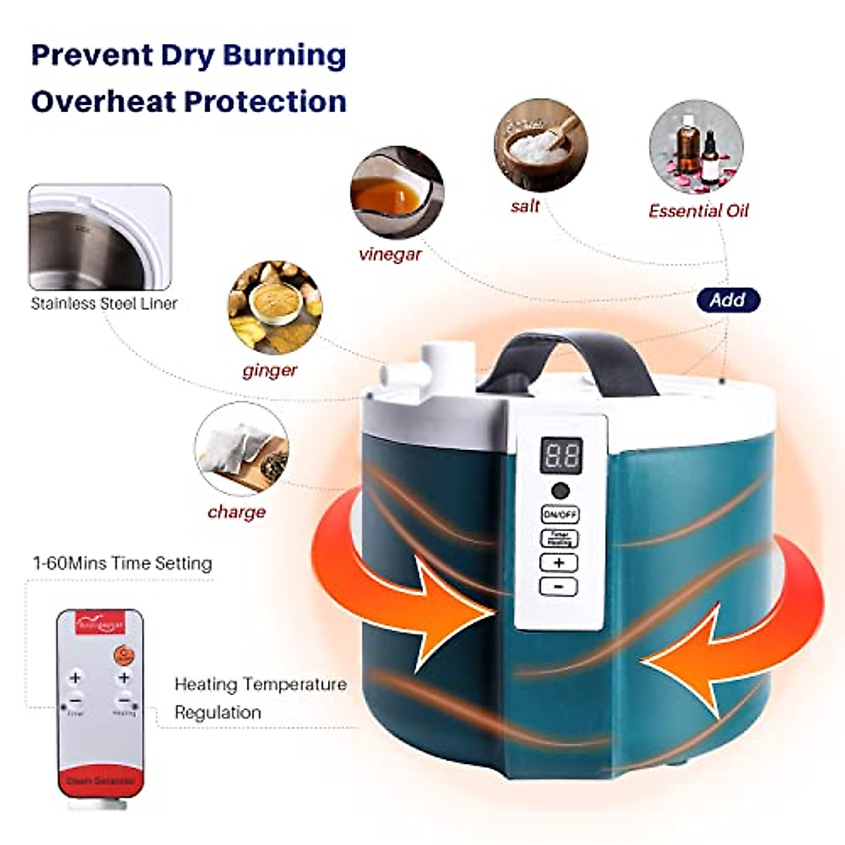 TOREAD Portable Folding Steam Sauna with 1000W&2L steam Generator, Personal Sauna Tent for Relaxation, Fast Heating in 6 Min, with Remote Control, Black