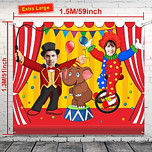 Blulu Carnival Backdrops for Party Circus Decorations 59 x 51 Inch Carnival Photo Door Banner Circus Theme Carnival Banner Carnival Photo Props Large Backdrop for Carnival Decorations Games Supplies