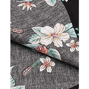 COOFANDY Men's Hawaiian Shirt Short Sleeve Casual Button Down Floral Printed Beach Shirts with Pocket Black