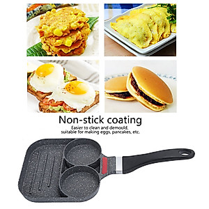 Tomotato Nonstick Egg Frying Pan, 3 in 1 Egg Pan Divided Grill Skillet Pan with Heat Resistant Handle Breakfast Omelet Pancake Pan for Gas Stove