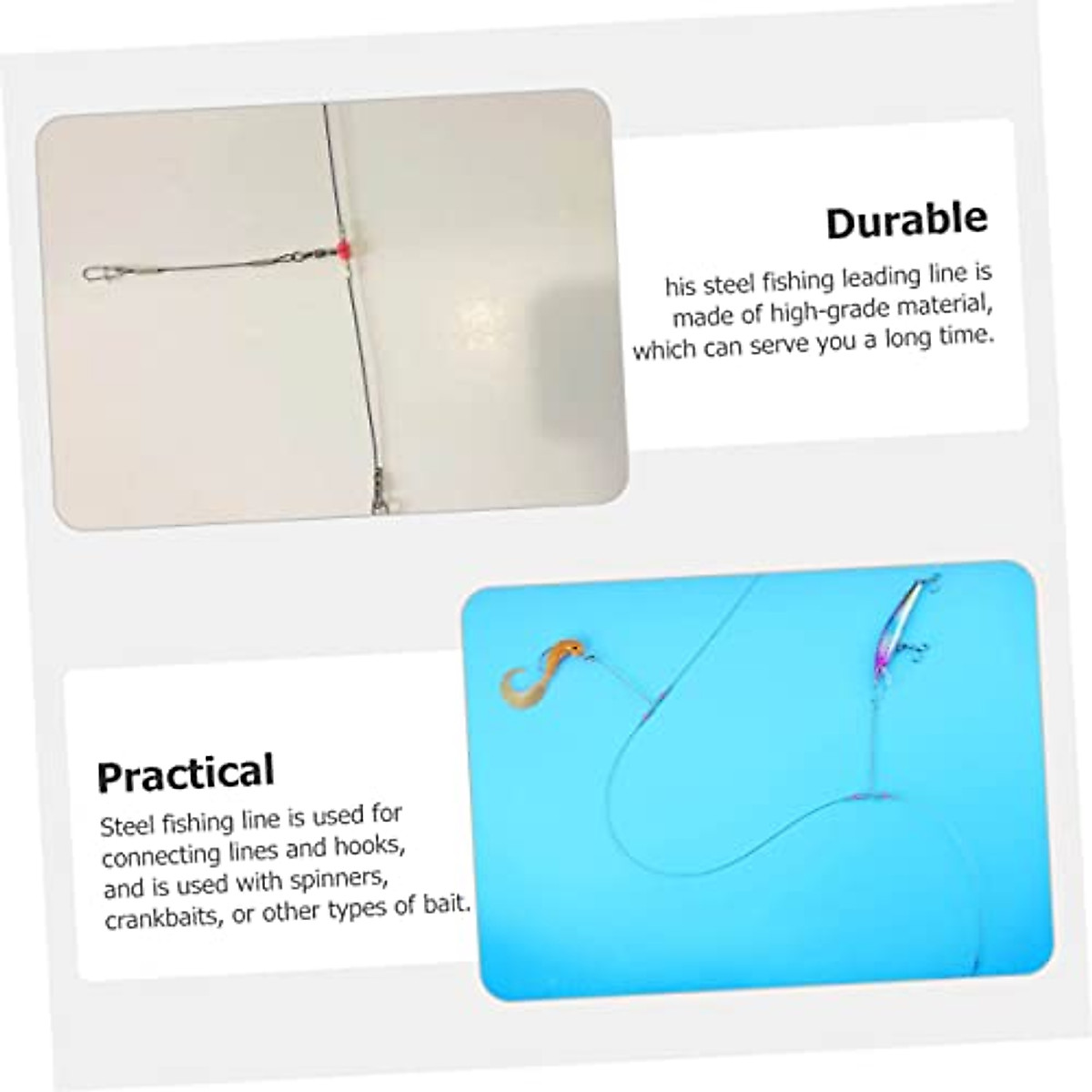 BESPORTBLE 50 Pcs Wire Convenient Leaders Cord Holders Connect Tackle Lures Snowmobile Dolly Wire Leaders baits Metal Brackets Fish Leaders Electric Wire Tensile Steel to Rotate