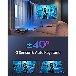 Mini Projector DLP - 5G WiFi Portable Pocket Projector with Tripod 1080P Movie Projector 150 ANSI Lumen, Built-in Android 7.1OS System